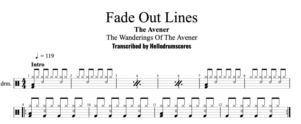 Fade Out Lines – Hellodrumscores