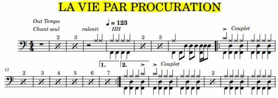 La Vie Par Procuration Jean Jacques Goldman Hellodrumscores