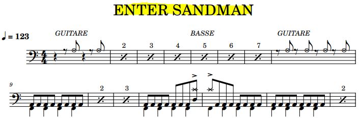 ENTER SANDMAN – Metallica – Hellodrumscores